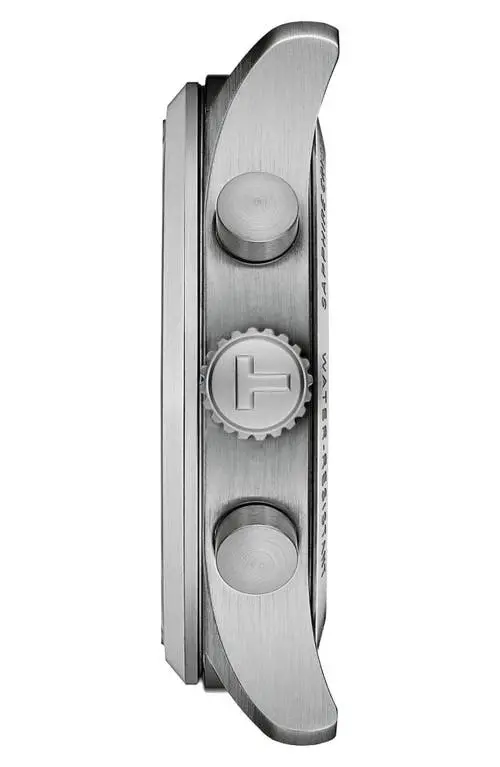 TISSOT Chronograph Leather Strap Watch - Black
