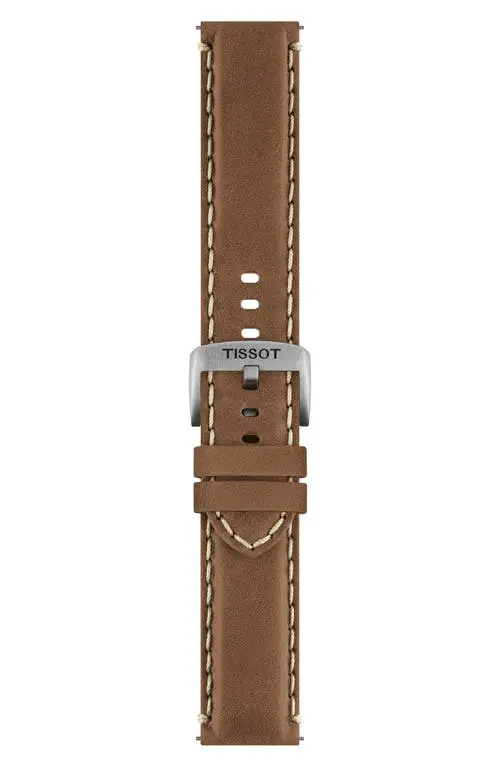 TISSOT Chronograph Leather Strap Watch - Black