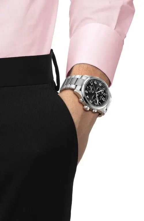 TISSOT Chronograph Stainless Steel Watch - Black