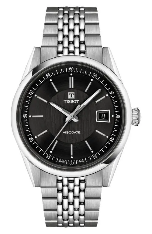 TISSOT Visodate Automatic Stainless Steel Bracelet Watch - Black