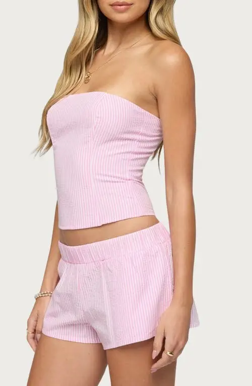 EDIKTED Amaliah Stripe Strapless Corset Top
