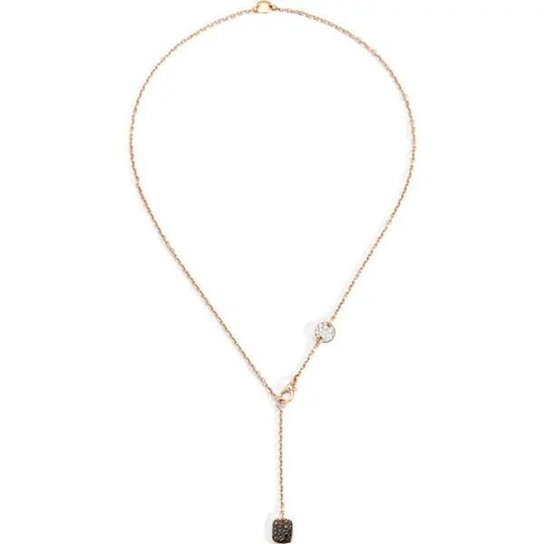 Pomellato Sabbia Diamond Y-necklace - Rose Gold/white/brown Diamond