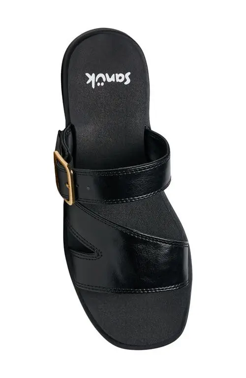Sanuk Two-strap Sandal With Buckle Hardware - Black