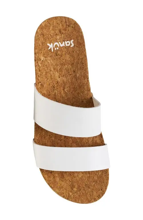 Sanuk Platform Two-strap Sandals - White