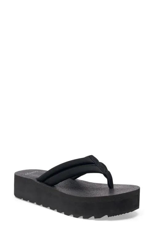 Sanuk Yoga Platform Flip Flops - Black