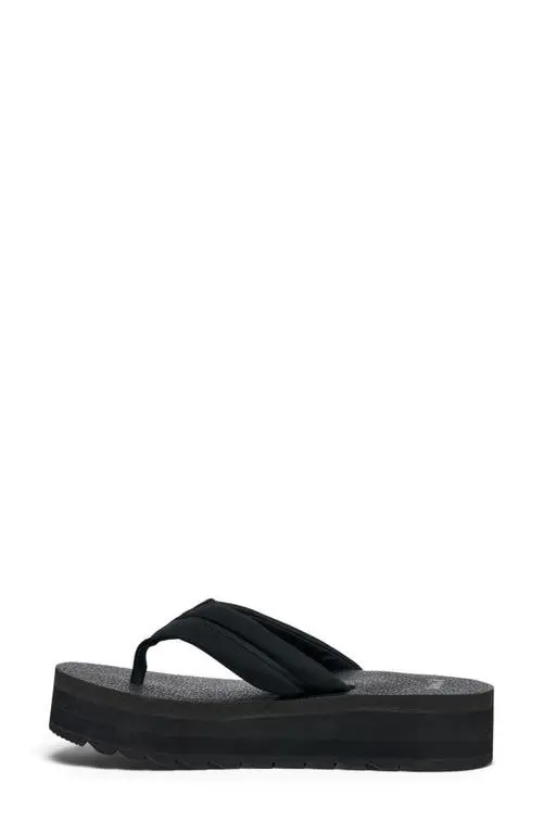 Sanuk Yoga Platform Flip Flops - Black