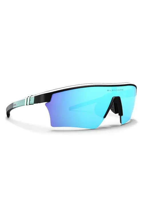 BLENDERS EYEWEAR Pacer Semi Rimless Shield Sunglasses - Ice Blue