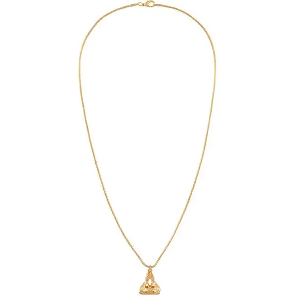 SUSAN CAPLAN 1990s Vintage Gold Plated Fob Necklace - Victorian Revival