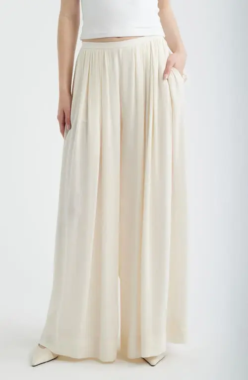 FRAME Wide Leg Silk Chiffon Pants