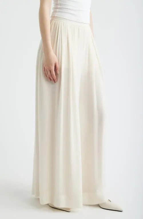 FRAME Wide Leg Silk Chiffon Pants