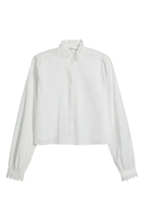 FRAME Lace & Pintuck Shirt