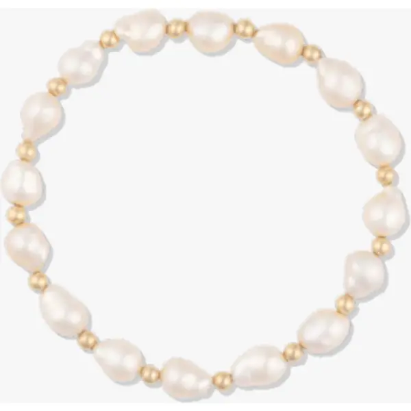 CUFFED BY NANO Baroque Pearl And 14k Filled Bead Bracelet - Gold