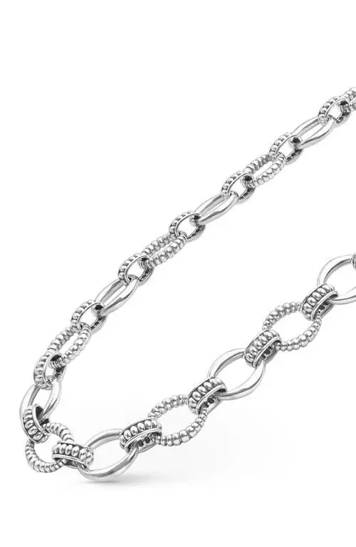 Lagos Signature Caviar Sterling Link Necklace