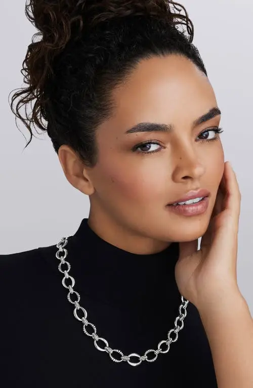 Lagos Signature Caviar Sterling Link Necklace