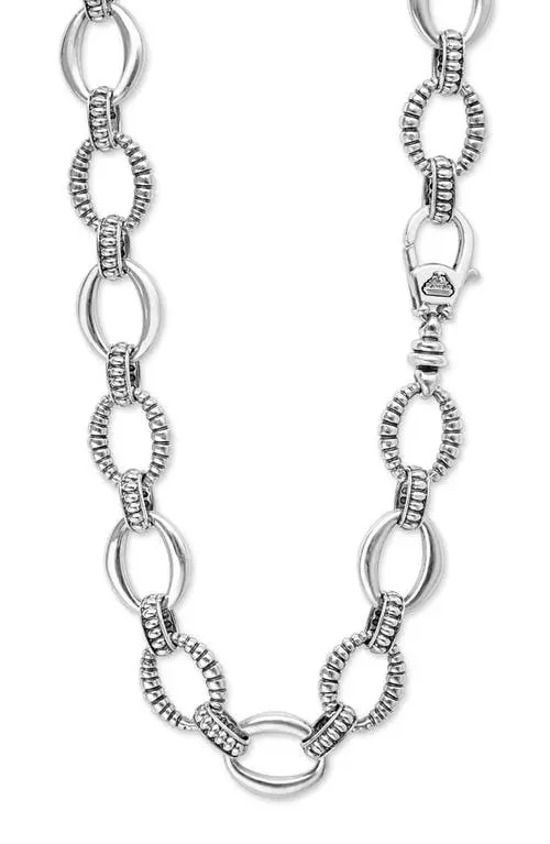 Lagos Signature Caviar Sterling Link Necklace