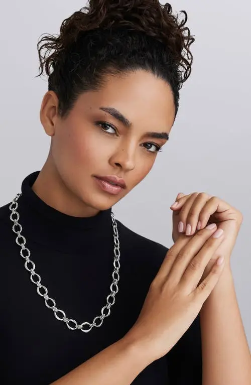 Lagos Signature Caviar Sterling Link Necklace