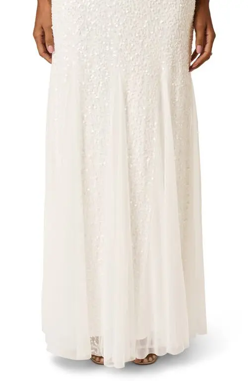 Adrianna Papell Beaded Godet Mermaid Gown