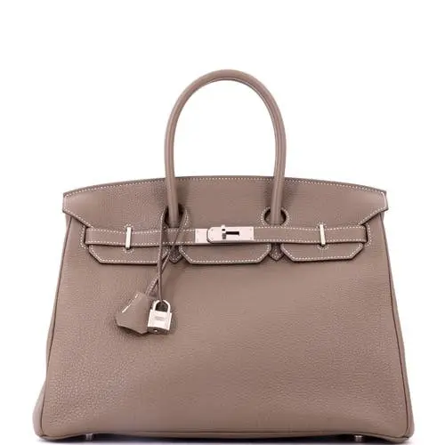 Hermès Birkin Handbag Grey Togo With Palladium Hardware 35 - Etoupe