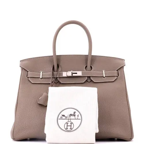Hermès Birkin Handbag Grey Togo With Palladium Hardware 35 - Etoupe