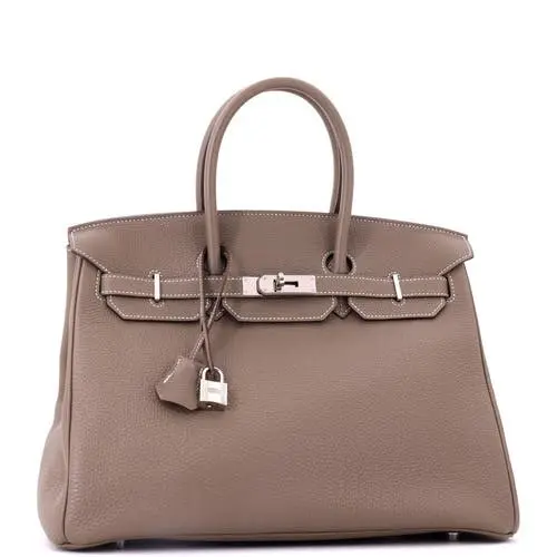 Hermès Birkin Handbag Grey Togo With Palladium Hardware 35 - Etoupe