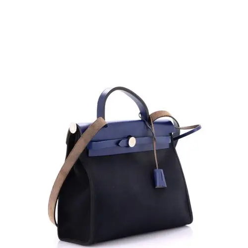 Hermès Herbag Zip Leather And Toile 31 - Noir