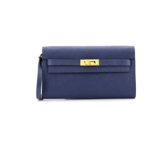 Hermès Kelly To Go Wallet Epsom - Blue
