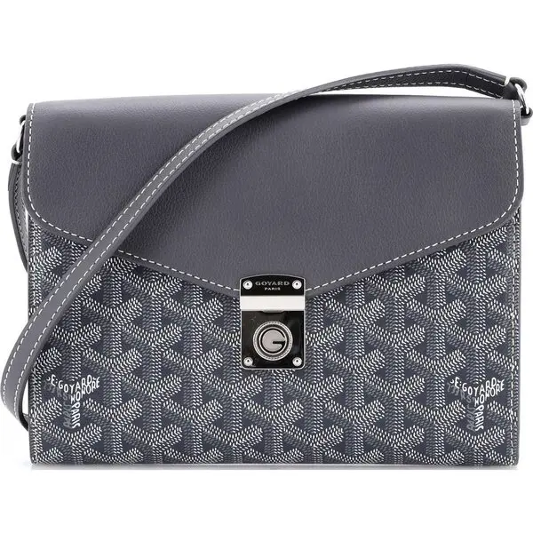 Goyard Chypre Wallet On Strap Coated Canvas With Leather - Gray