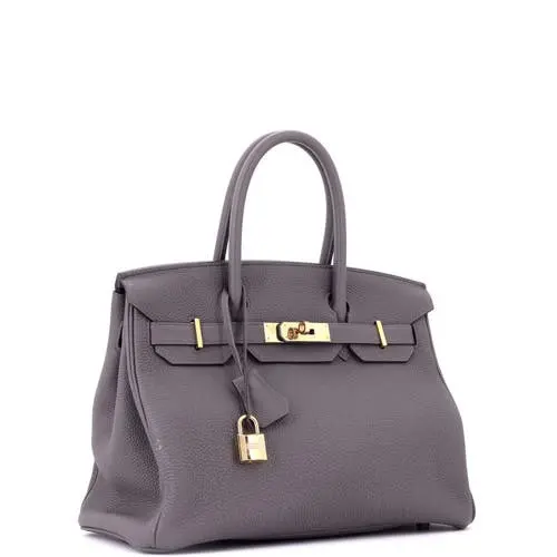 Hermès Birkin Handbag Grey Togo With Rose Gold Hardware 30 - Etain