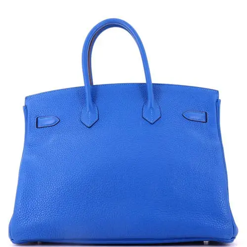 Hermès Birkin Handbag Clemence With Palladium Hardware 35 - Blue