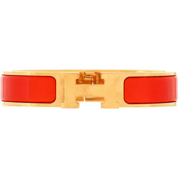Hermès Clic H Bracelet Enamel Narrow - Orange