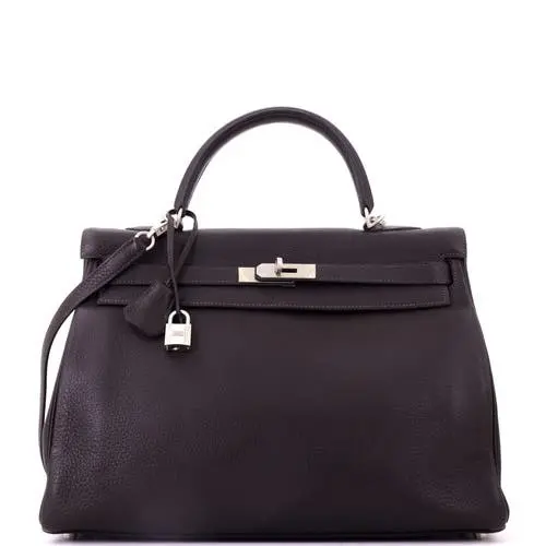 Hermès Kelly Handbag Brown Togo With Brushed Palladium Hardware 35