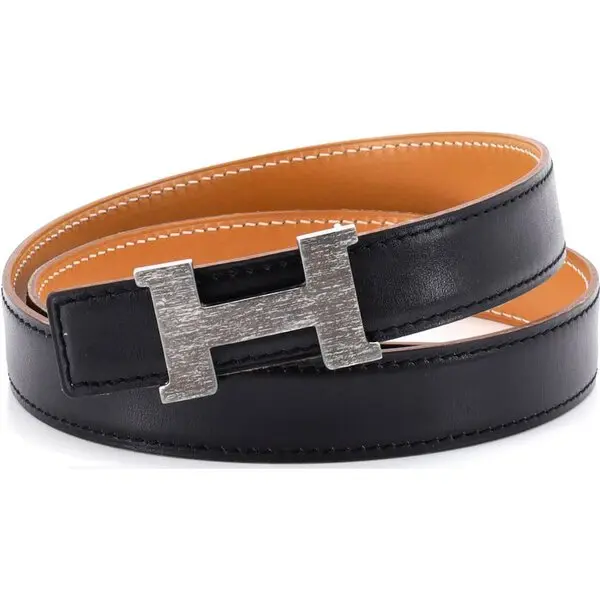 Hermès Constance Reversible Belt Leather Thin - Black