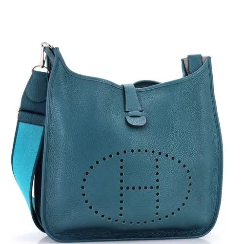 Hermès Evelyne Bag Gen Iii Clemence Gm - Blue