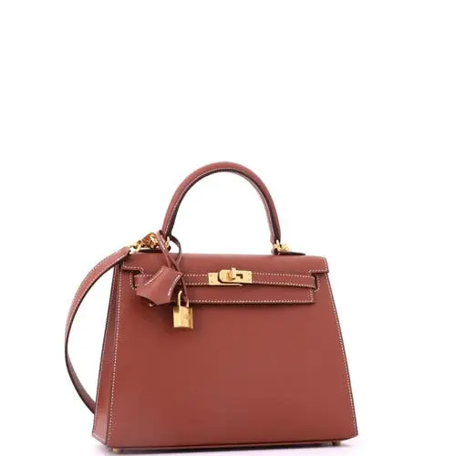 Hermès Kelly Handbag Brown Epsom With Gold Hardware 25 - Sienne