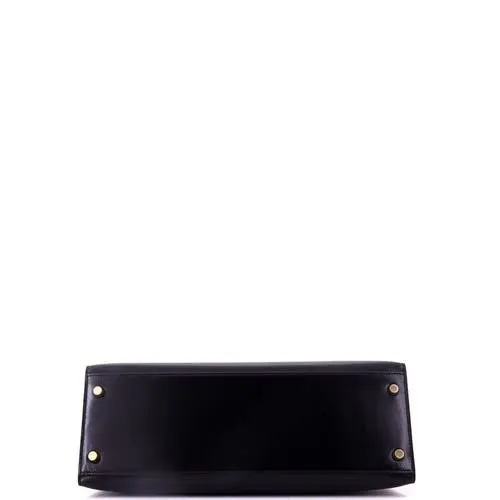 Hermès Kelly Handbag Black Box Calf With Gold Hardware 32