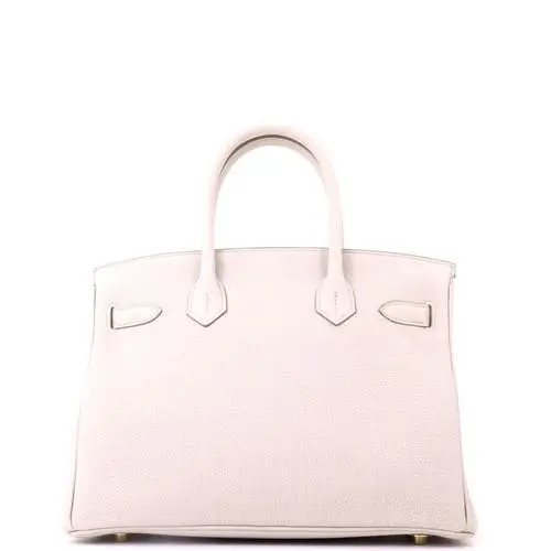 Hermès Birkin Handbag Light Togo With Gold Hardware 30 - White