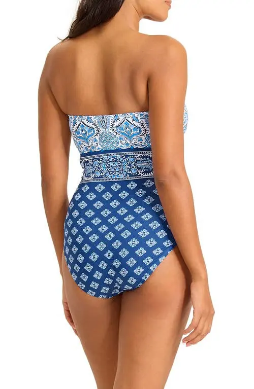 Tommy Bahama Noble Pineapple Strapless One-piece Swimsuit