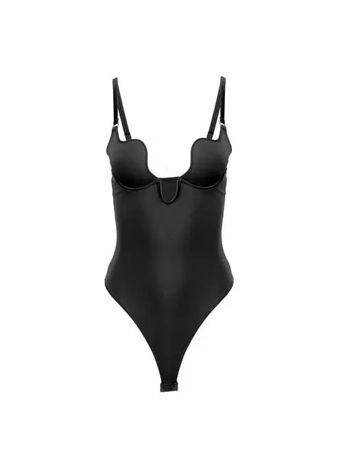FLEUR DU MAL Seduce U-plunge Bodysuit - Black