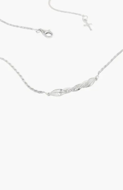 RIZEN JEWELRY Sacred Vine Gold Plated Necklace With Cubic Zirconia - Sterling Silver