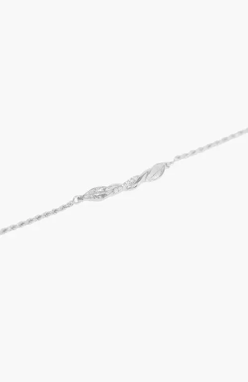 RIZEN JEWELRY Sacred Vine Gold Plated Necklace With Cubic Zirconia - Sterling Silver