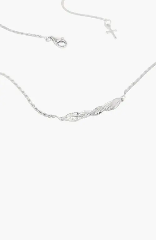 RIZEN JEWELRY Sacred Vine Gold Plated Necklace With Cubic Zirconia - Sterling Silver