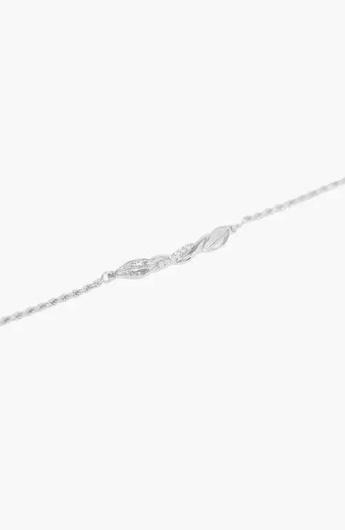 RIZEN JEWELRY Sacred Vine Gold Plated Necklace With Cubic Zirconia - Sterling Silver