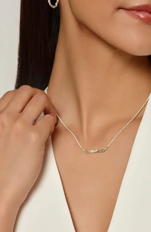 RIZEN JEWELRY Sacred Vine Gold Plated Necklace With Cubic Zirconia - Sterling Silver