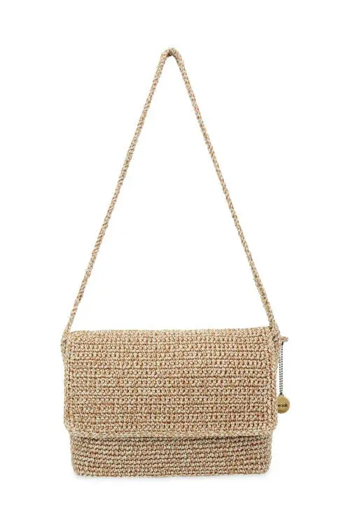 THE SAK Marlow Crochet Flap Shoulder Bag With Embroidered Fish Detail - Bamboo Static