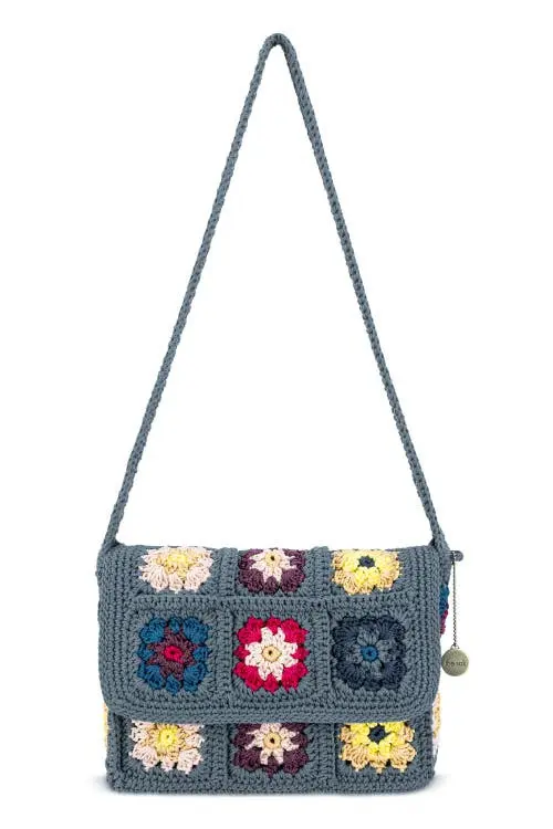 THE SAK Marlow Crochet Flap Shoulder Bag With Embroidered Fish Detail - Maritime Multi Patch