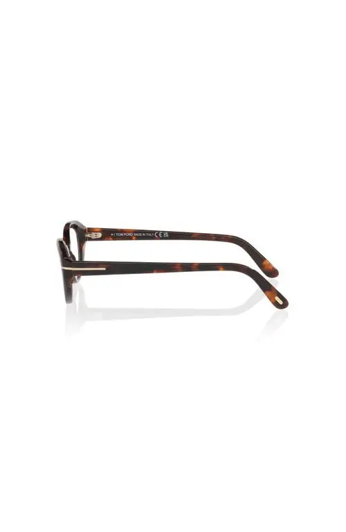 TOM FORD Oval Full Rim Eyeglasses - Tortoise