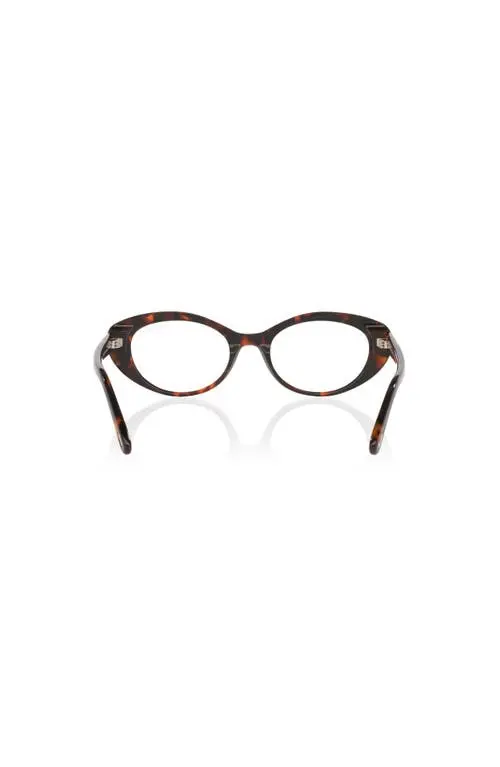 TOM FORD Oval Full Rim Eyeglasses - Tortoise