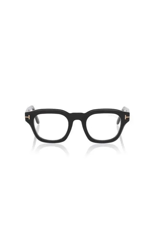 TOM FORD Square Frame Tortoiseshell Eyeglasses - Black