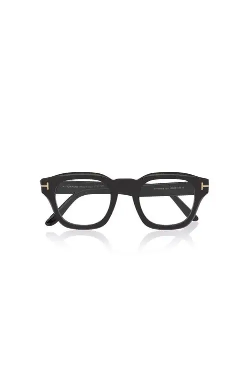 TOM FORD Square Frame Tortoiseshell Eyeglasses - Black