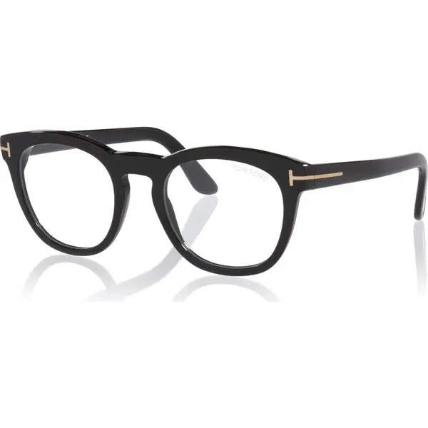 TOM FORD Round Acetate Eyeglasses - Black